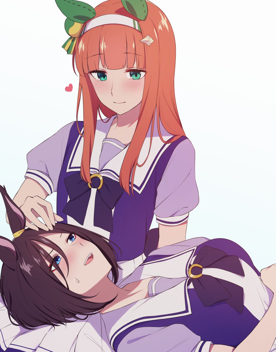 エアグルーヴ(ウマ娘) ,サイレンススズカ(ウマ娘) 「たまには甘えてほしいから(スズグル) 」|🦆すがも(OMAGUS)🦆のイラスト
