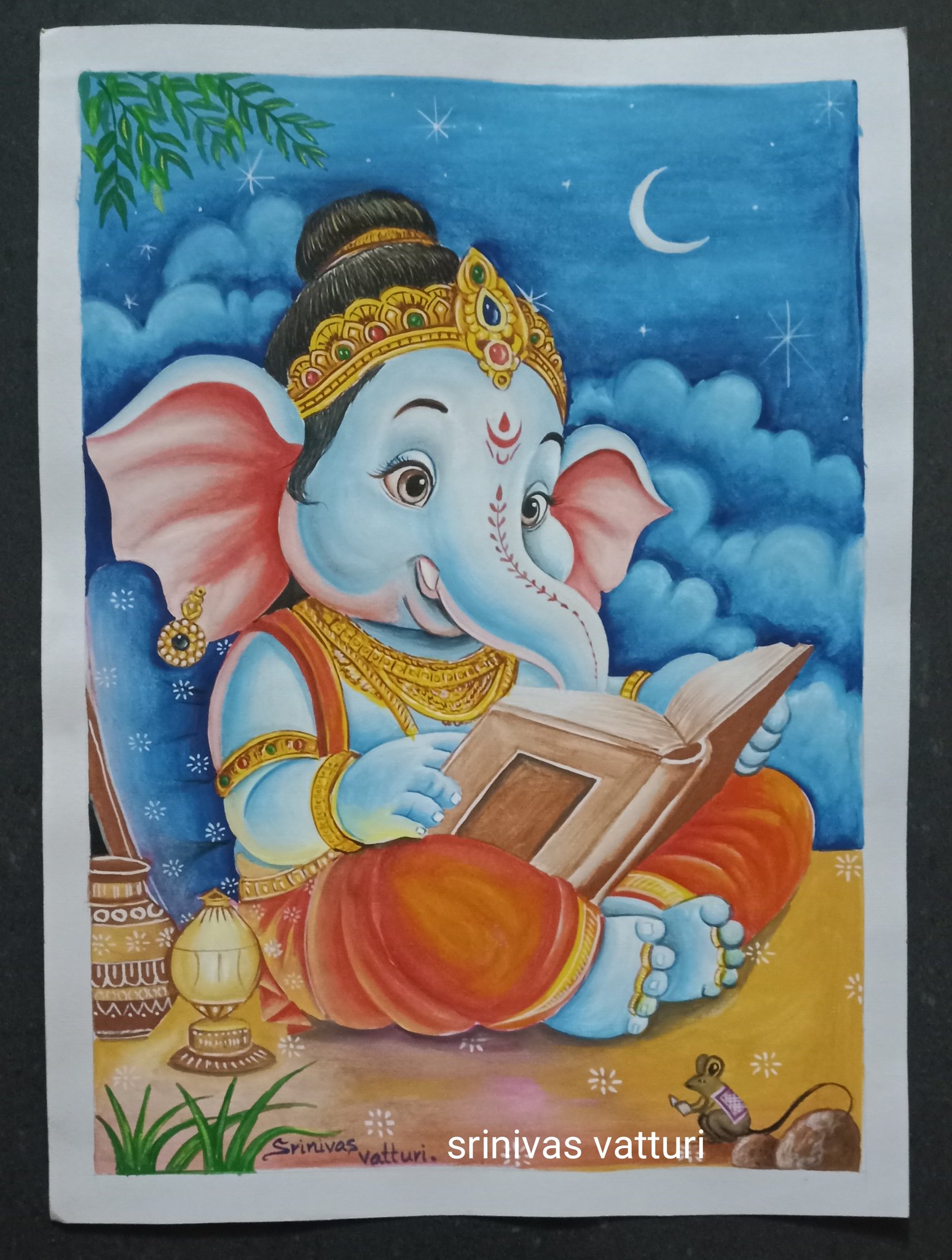 Ganesha Color Drawing 999Store Multi Color Ganesha Wall Art Canvas