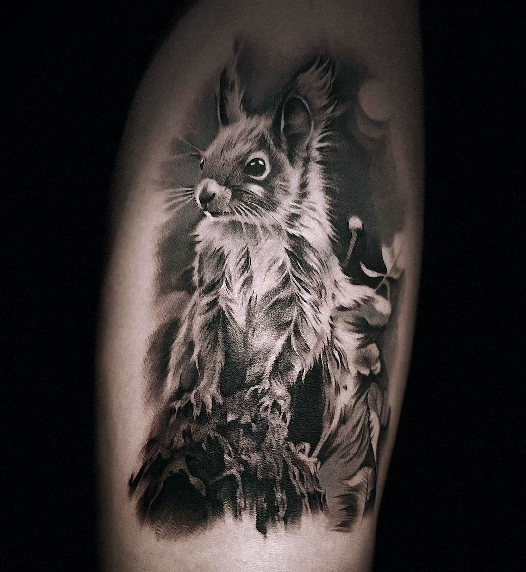 Realistic Squirrel Tattoos Realistic Animal Eye Tattoo Inked By Black