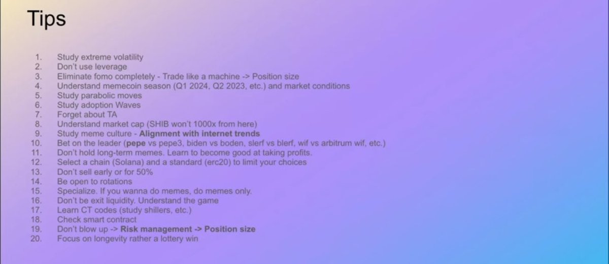 How to trade memecoins. A memecoin masterclass: 🧵👇 - المسلسل من hoeem ...