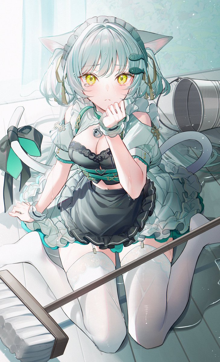 「猫耳メイドさんはいかが? #メイドの日2024 」|河地りん@次GWﾃｨｱ_G-55bのイラスト