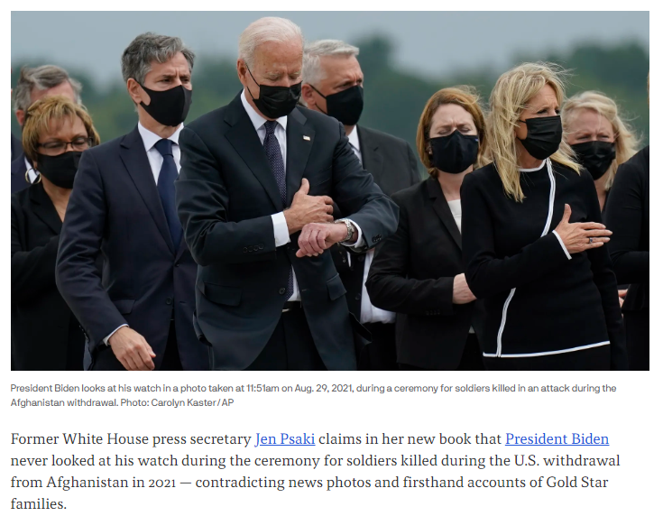 Jen Psaki Lies, Claims Biden Never Looked at Watch, Suggests Glod Star Parents Lied About It ...