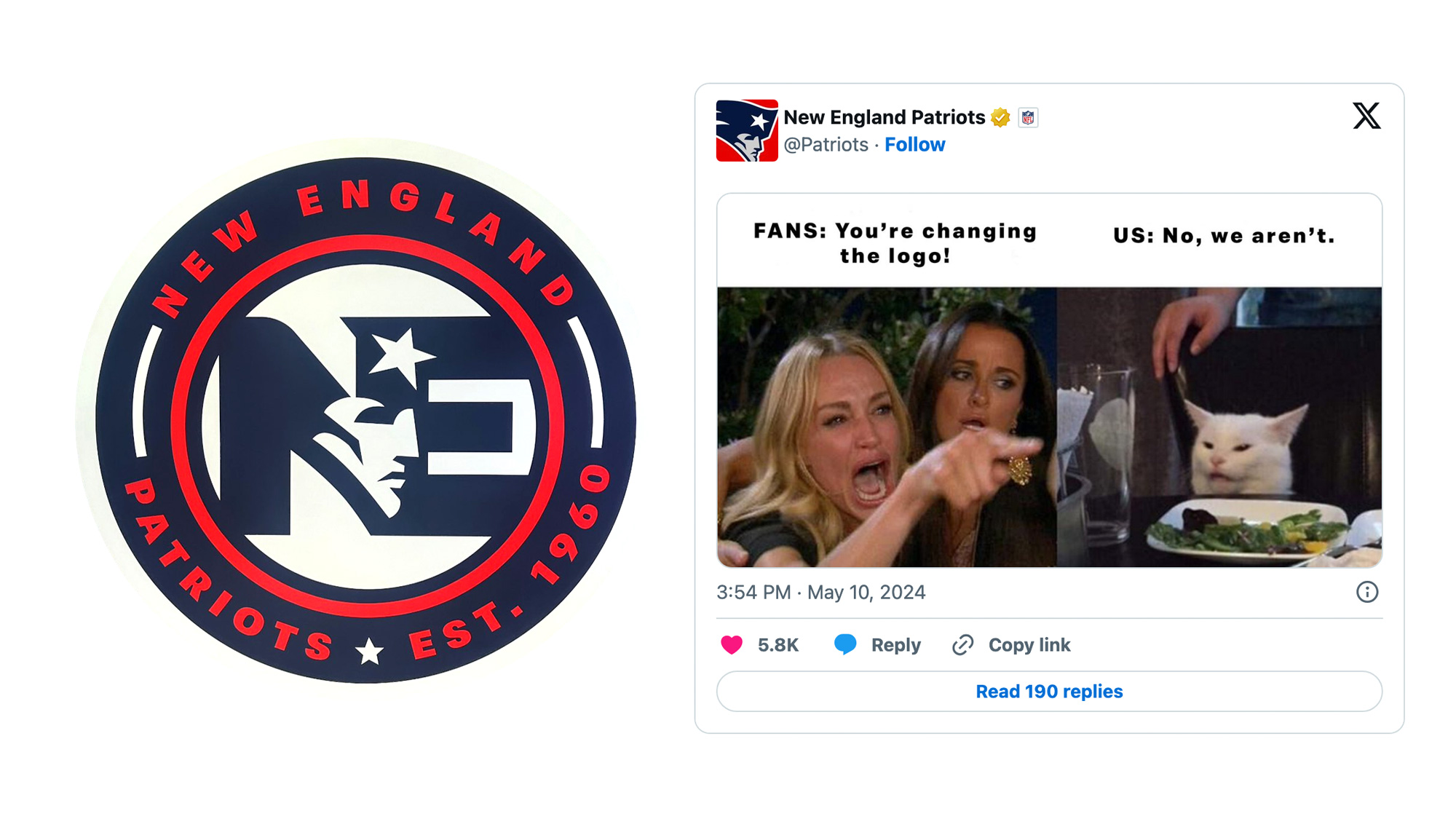 Flying Elvis Logo New England Patriots 1993 Helmet. First Year With