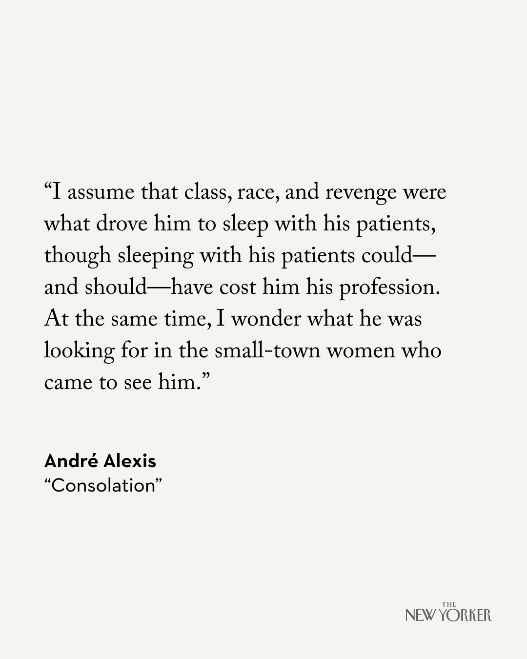 Alexis Quotes The New Yorker On X: "Read André Alexis's Short Story