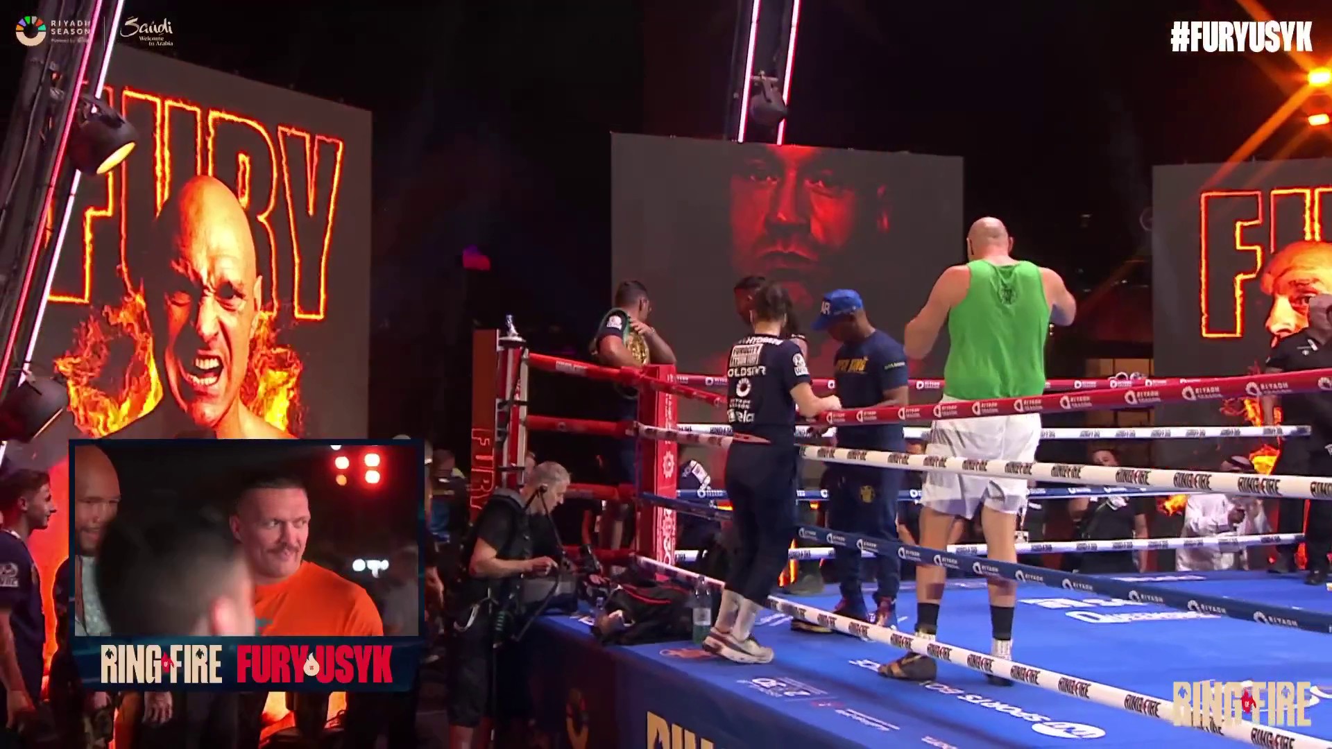 Gym Boxing Ring Fire Tyson Fury SMASHES Pads With Usyk KO Shot At