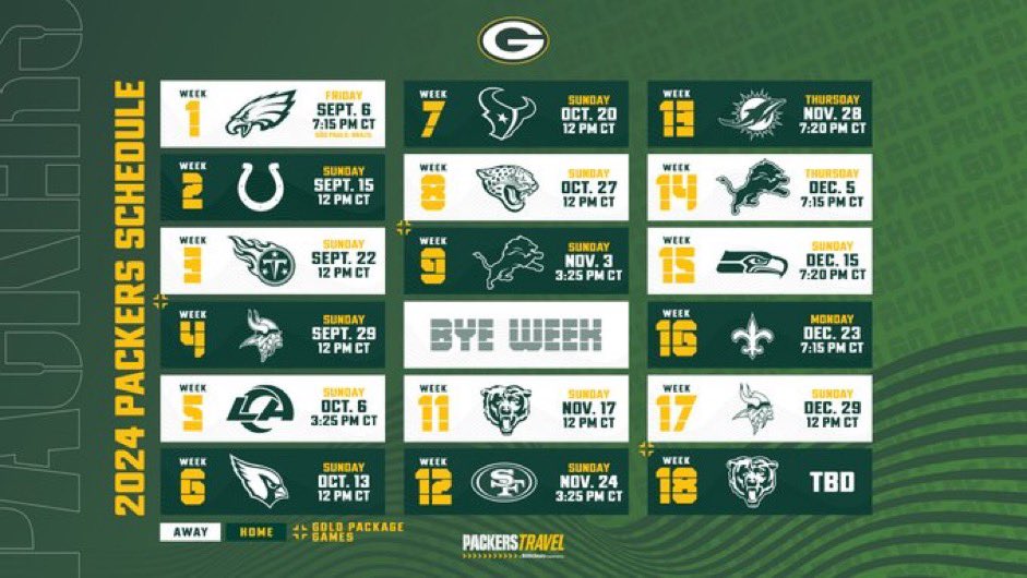 Gb packers schedule store