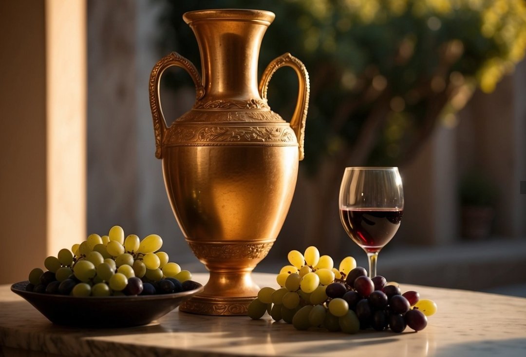 Ancient Roman Wine And Grapes