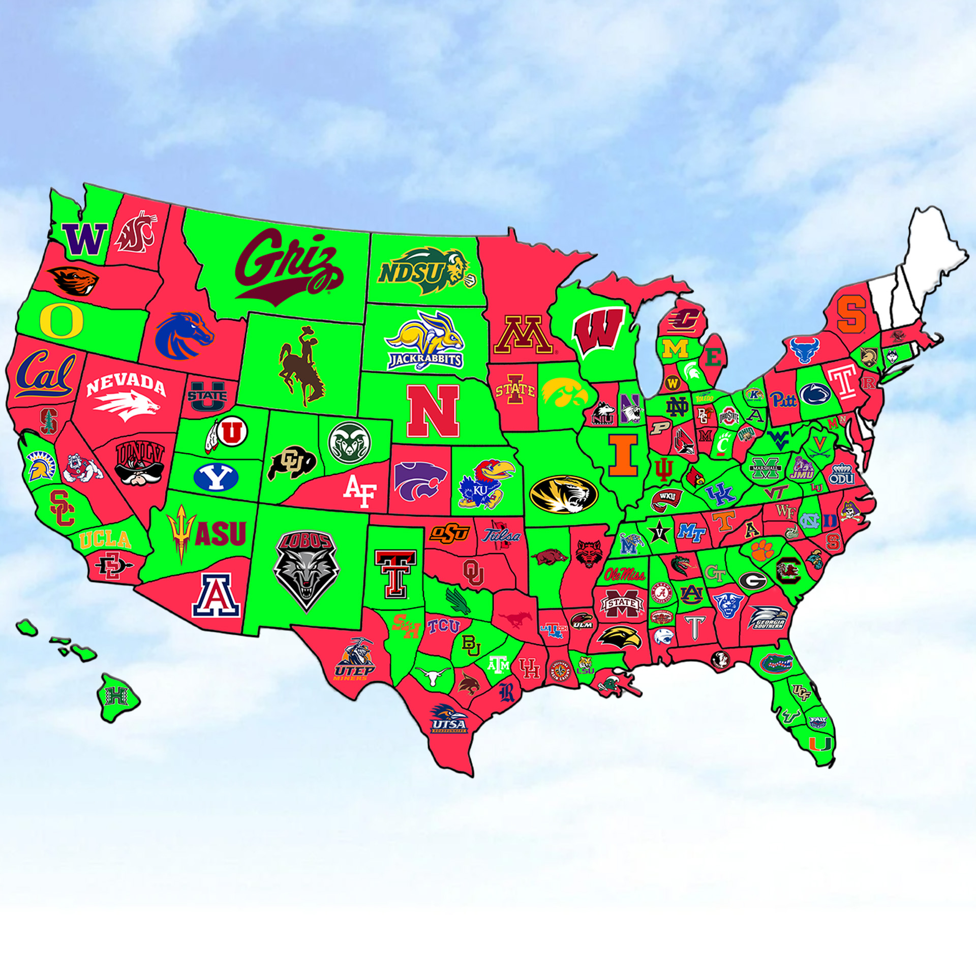 Map All College Football Team Logos Big Ten Conference Wikipedia