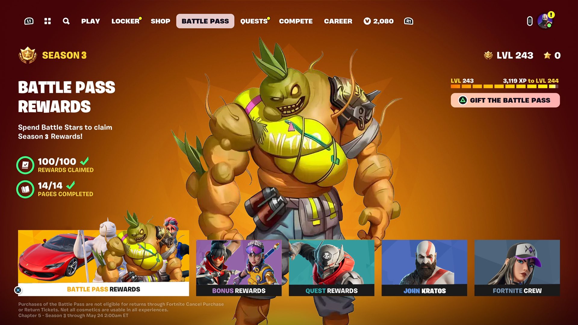 Fortnite Battle Pass Season 3 Rewards