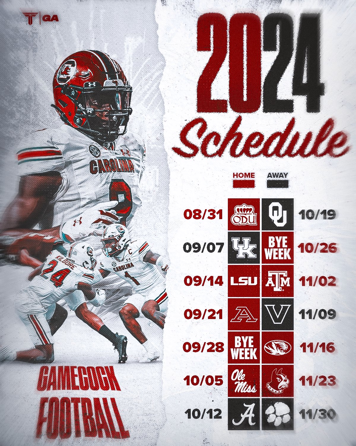 Gamecock football schedule store