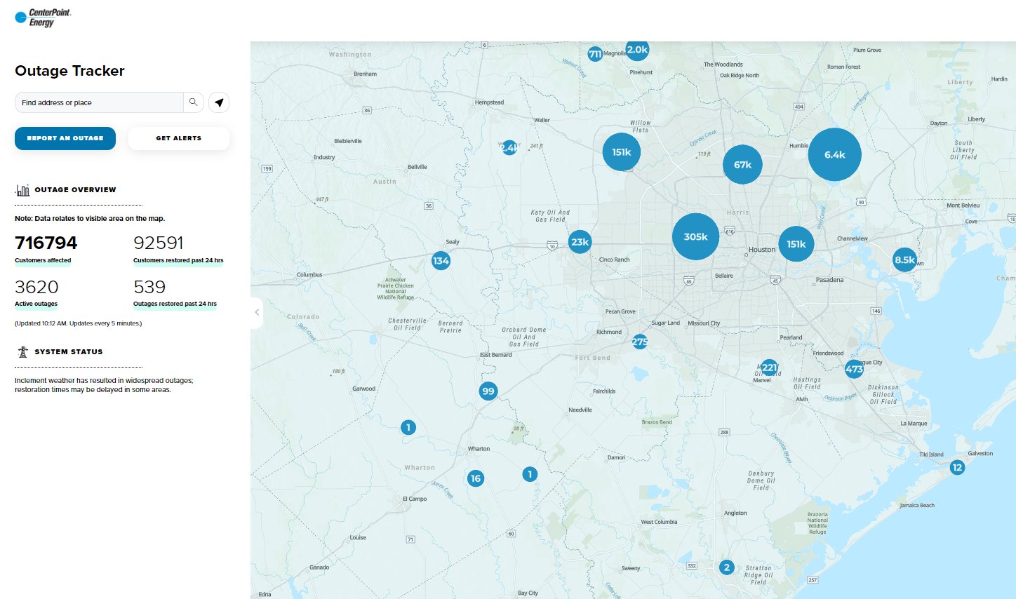Centerpoint Energy Outage Map