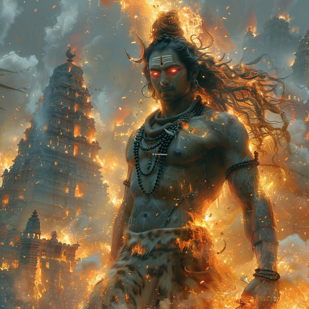 When Shiva DESTROYED three most dangerous Demons & cities using ONE ...
