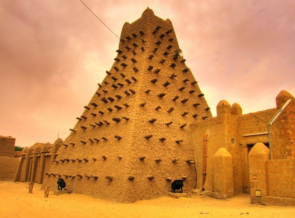 This is the Great Mosque of Djenné in Mali, originally built in the ...