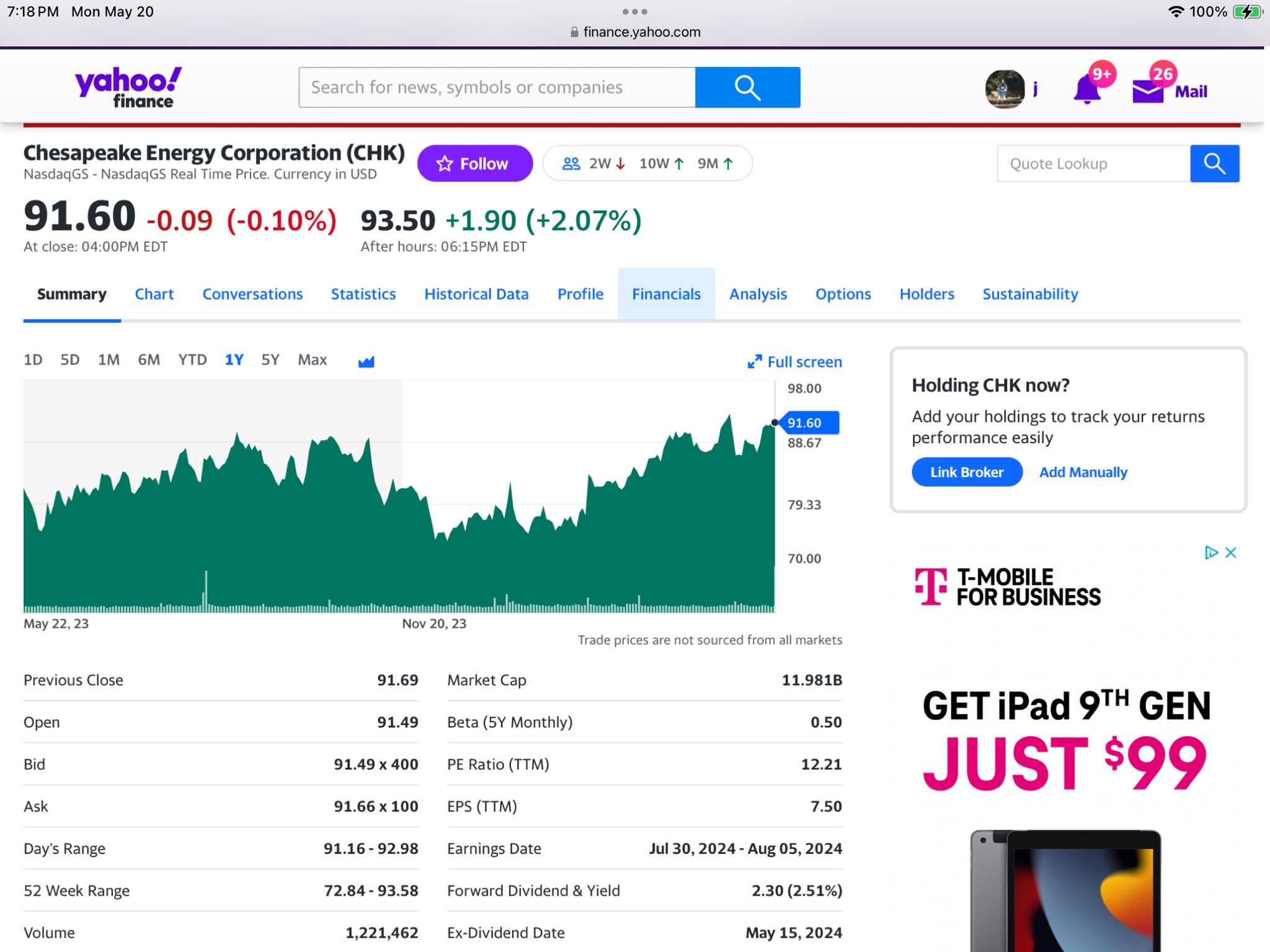 Chk yahoo finance store