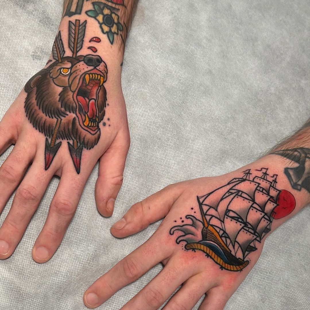 Trad Hand Tattoos