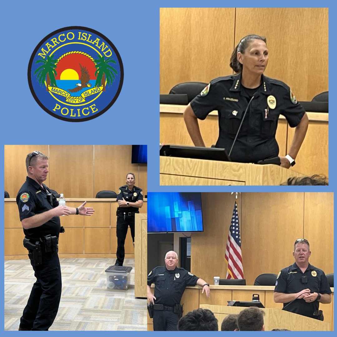 Marco Island Police Chief Sunrise Rotary Reimburses Officer Gray Under