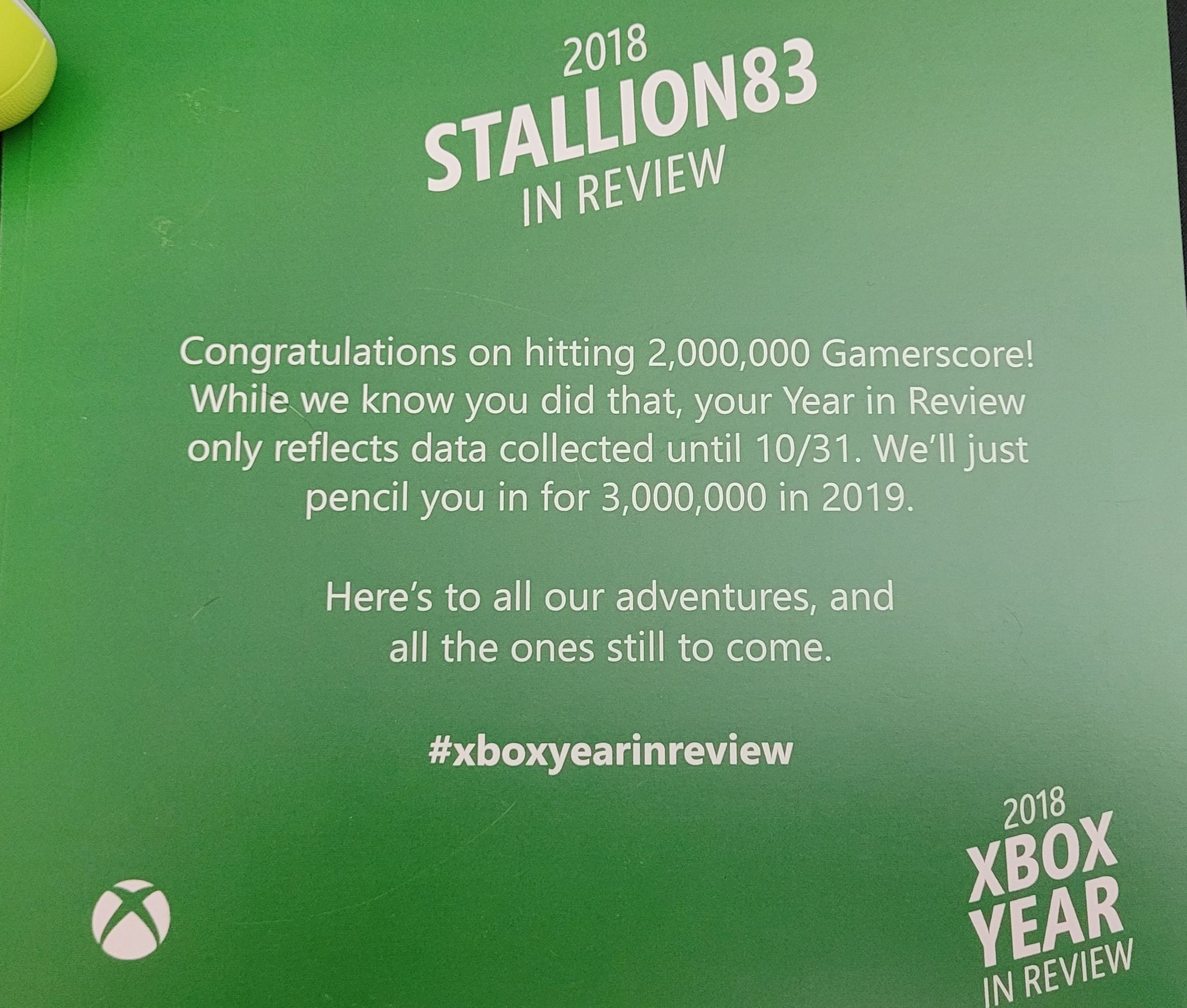 Stallion83 on X Hey Xbox I m several years late on getting the 3 000 000 gamerscore you penciled me in for but you can go ahead and pencil me in for 4 000 000 in 2024