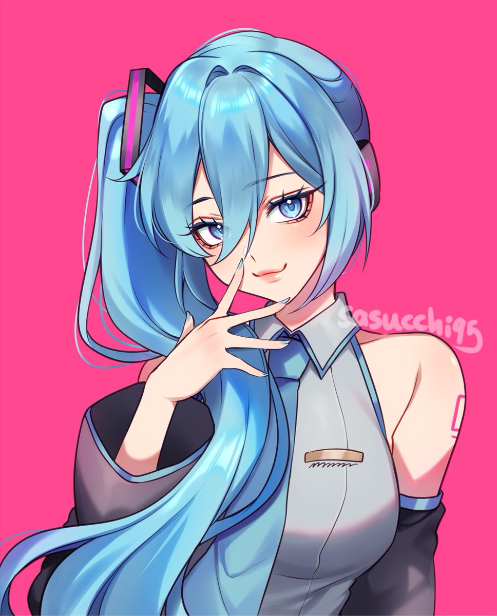 初音ミク 「i missed drawing miku qwq! 」|🌸Sasu🌸のイラスト