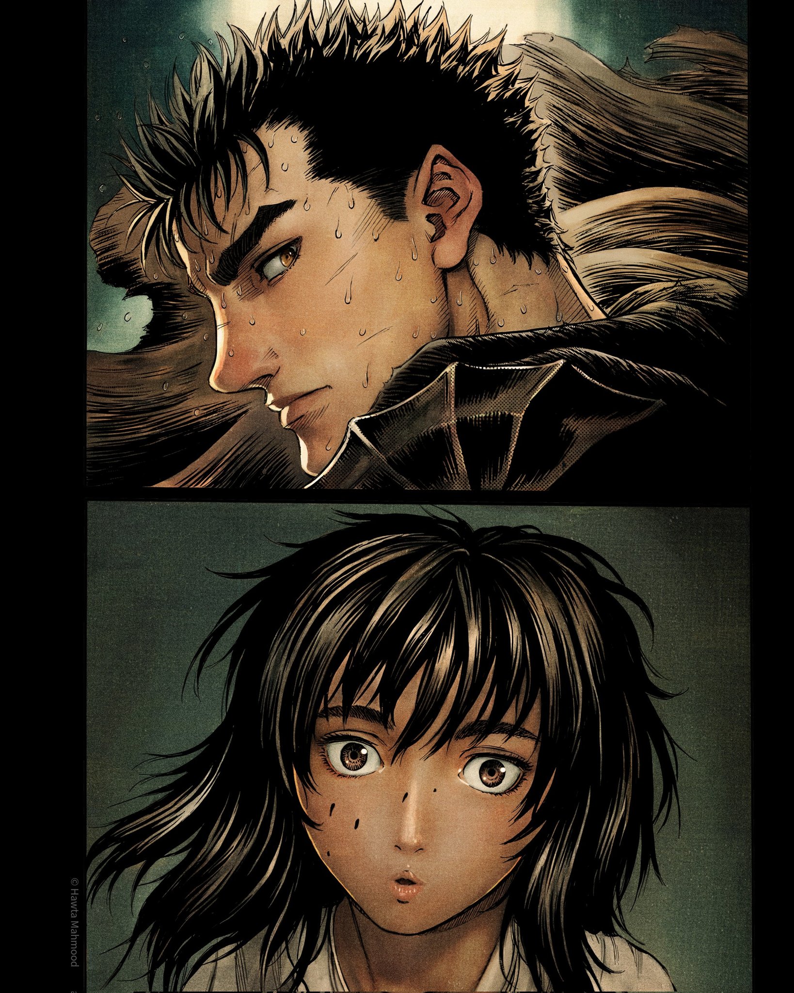 Berserk Guts And Casca P1 LABR 03 Legacy Art “Kentaro Miura”