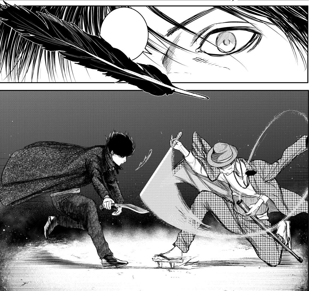 「ROPPEN-六篇-の第52話を脱稿しました。 作画カロリーが多いコマがいくつかあって、イライラしながら生きていました」宮下暁@漫画家の漫画