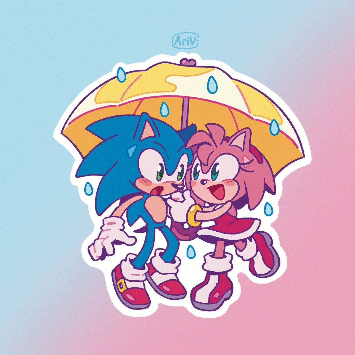 エミー・ローズ ,ソニック 「Sonic vinyl stickers are being made mig」|🌻Ari Vauclin🌻のイラスト