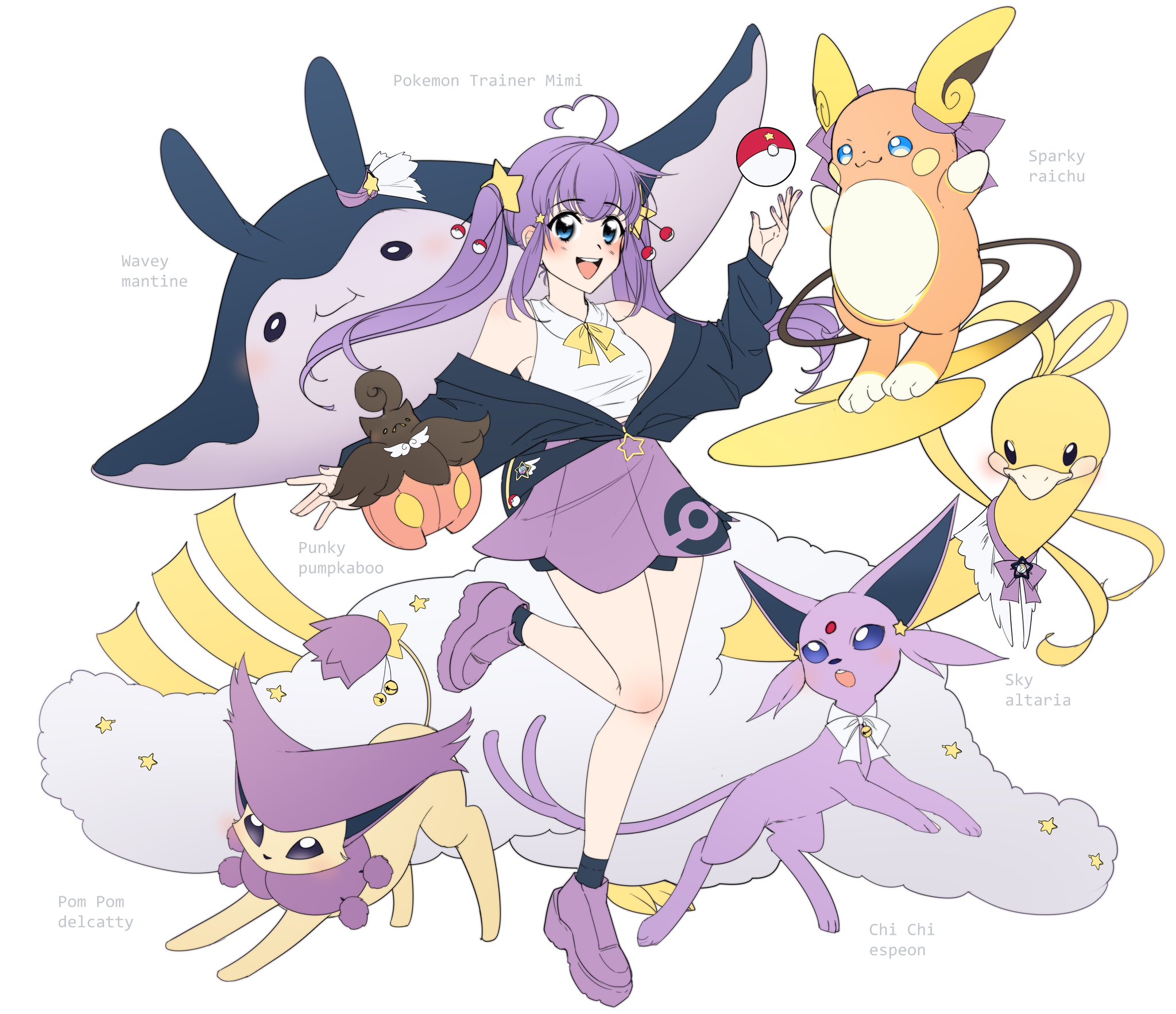 Delcatty Gijinka Pokemon Fan Art Shows Skitty And Delcatty As Humans