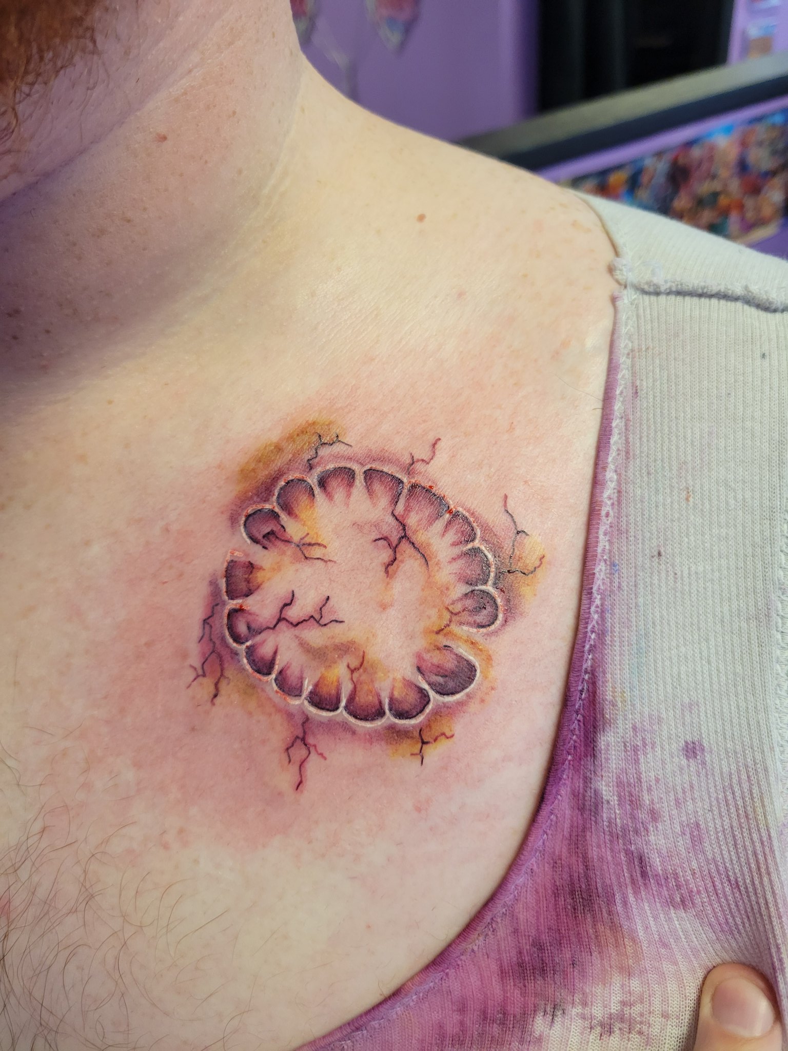 Zombie Bite Tattoo Drawing Vampire Bite Tattoo On Shoulder