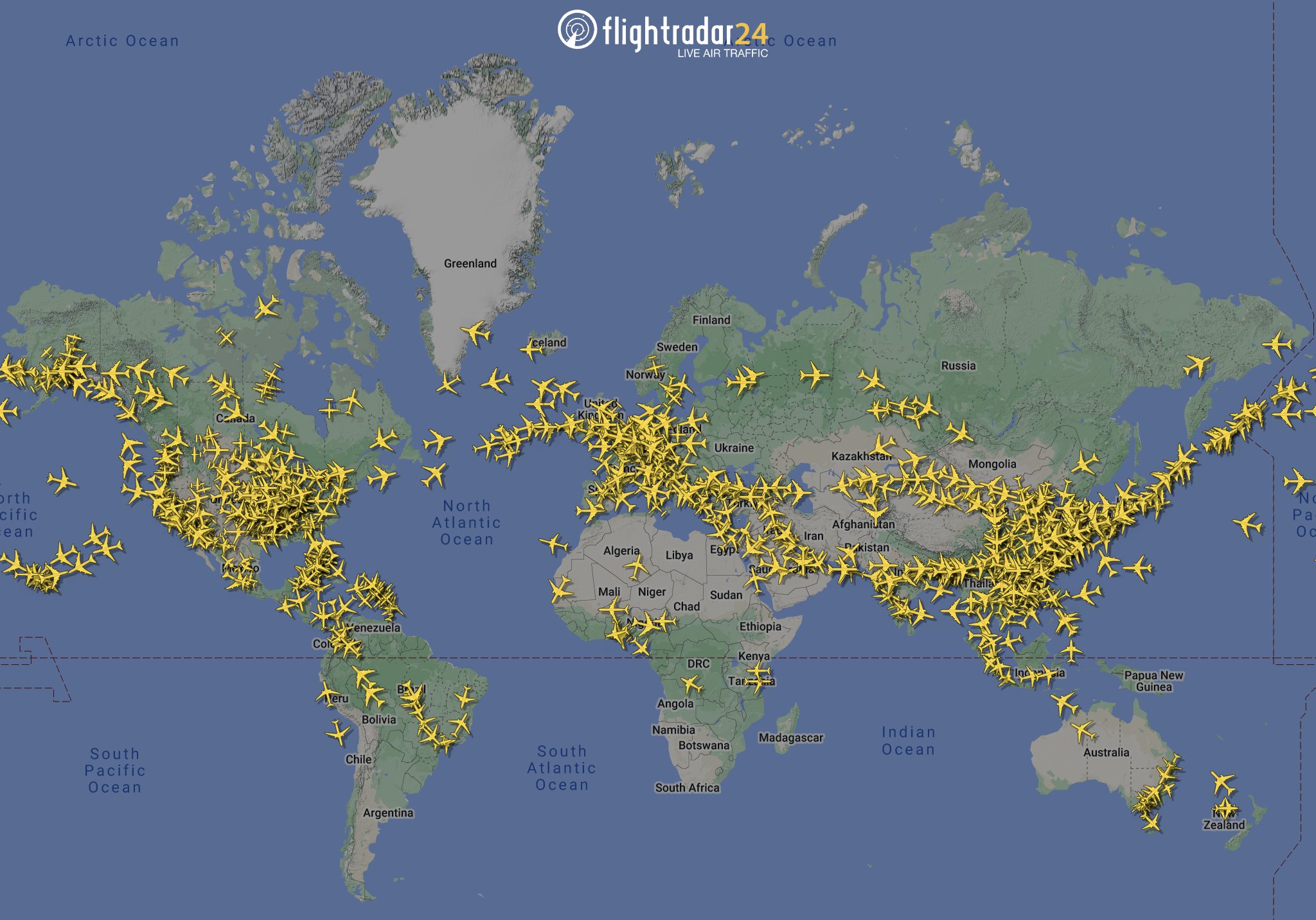 Air Traffic World Time Lapse Busy Air Traffic Over