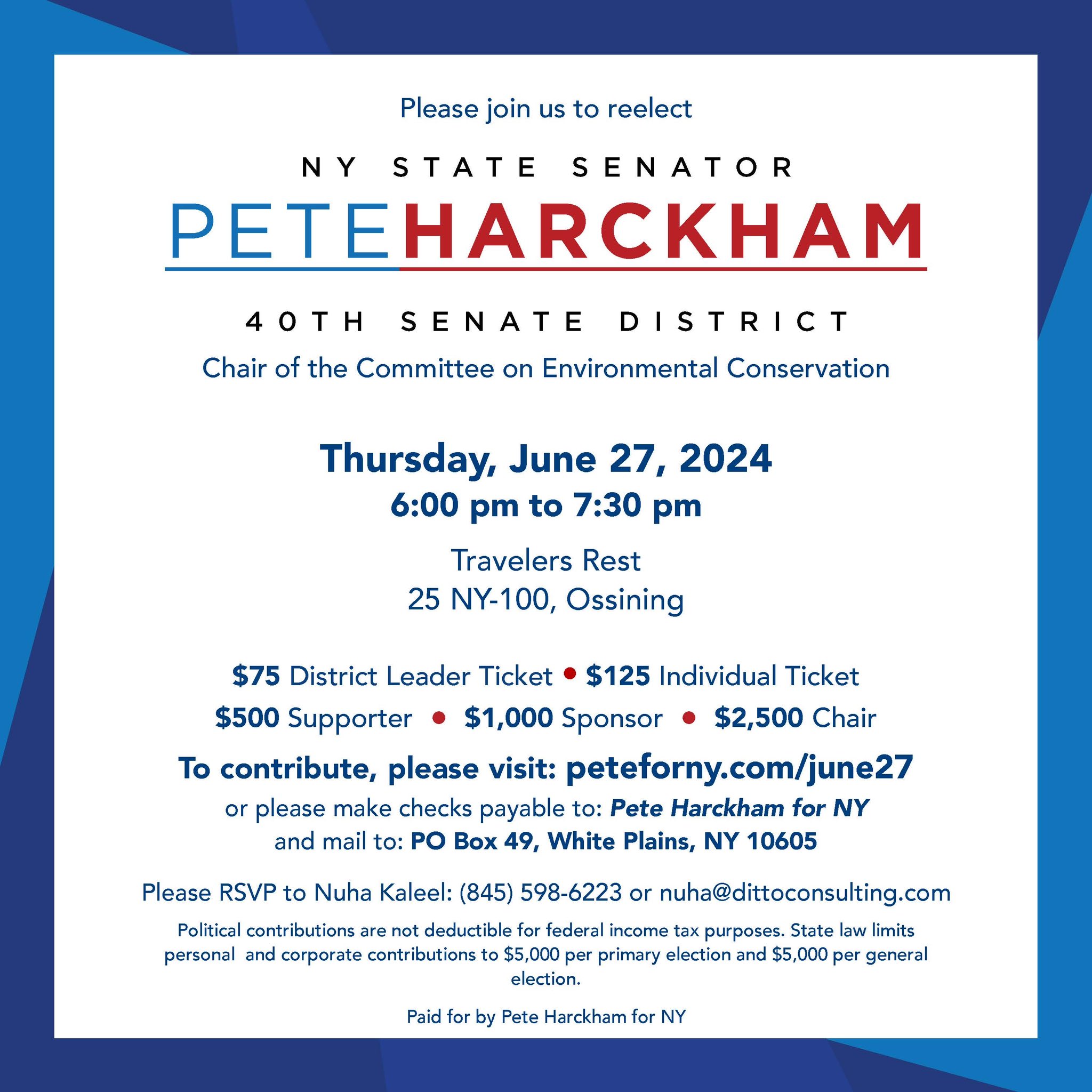 Political Fundraising Invitation Samples