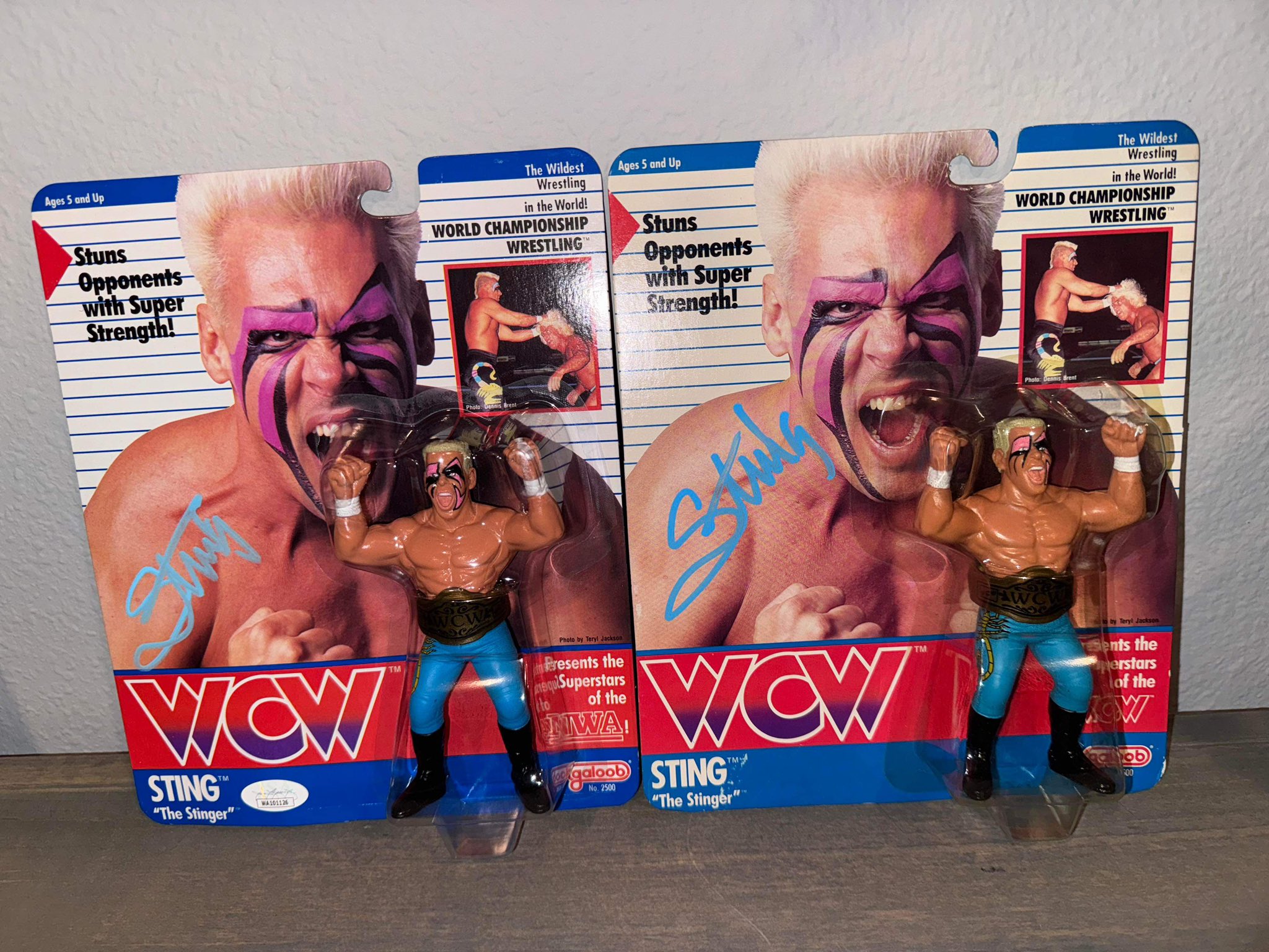 The Major Wrestling Figure Podcast on X WCW Galoob figures have been a popular topic as of late TheMattCardona got not 1 but 2 versions of Sting signed. There s the Superstars of
