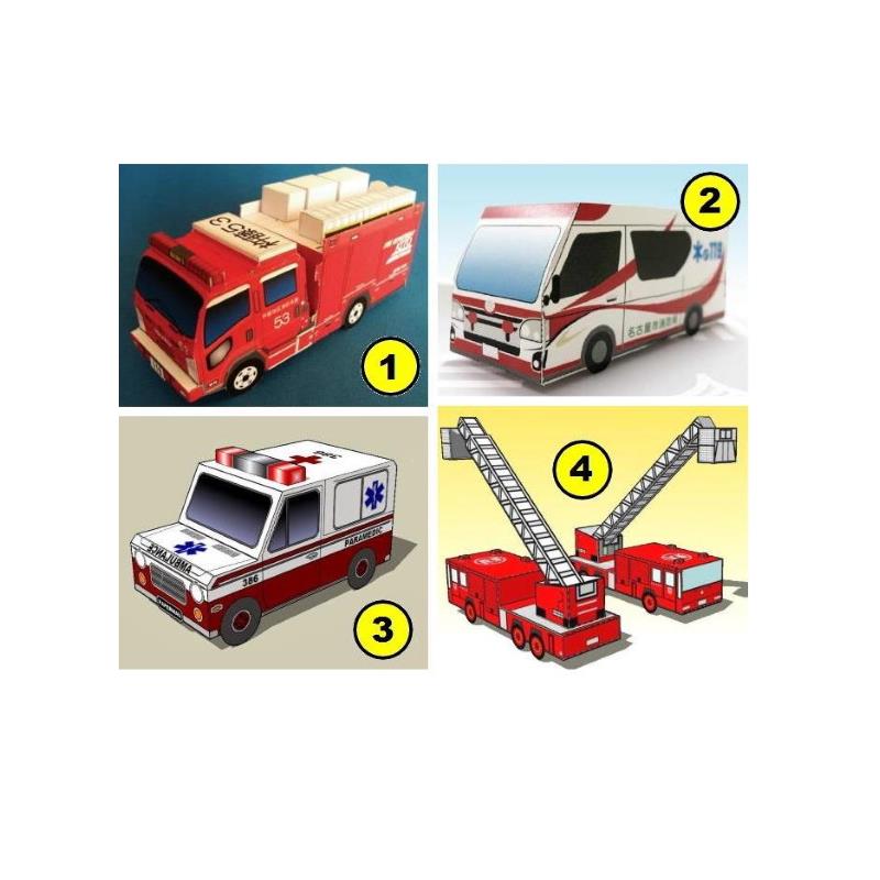 Paper Fire Truck And Ambulance