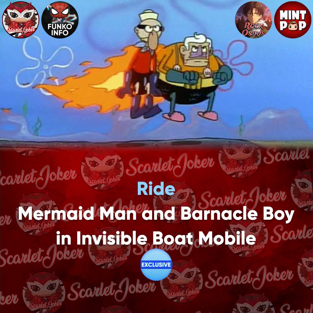 Mermaidman And Barnacleboy Invisible Boat Mobile