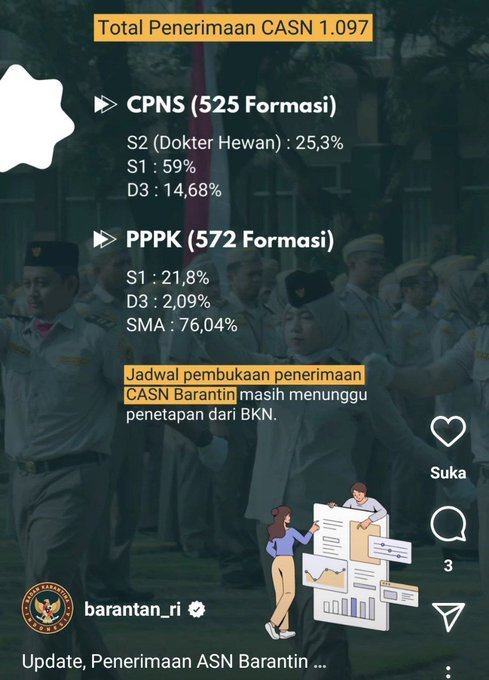 Rincian Formasi CASN Badan Karantina Indonesia Tahun 2024 ~ SELEKSI ... Rincian Formasi CASN Badan Karantina Indonesia Tahun 2024 ~ SELEKSI ...