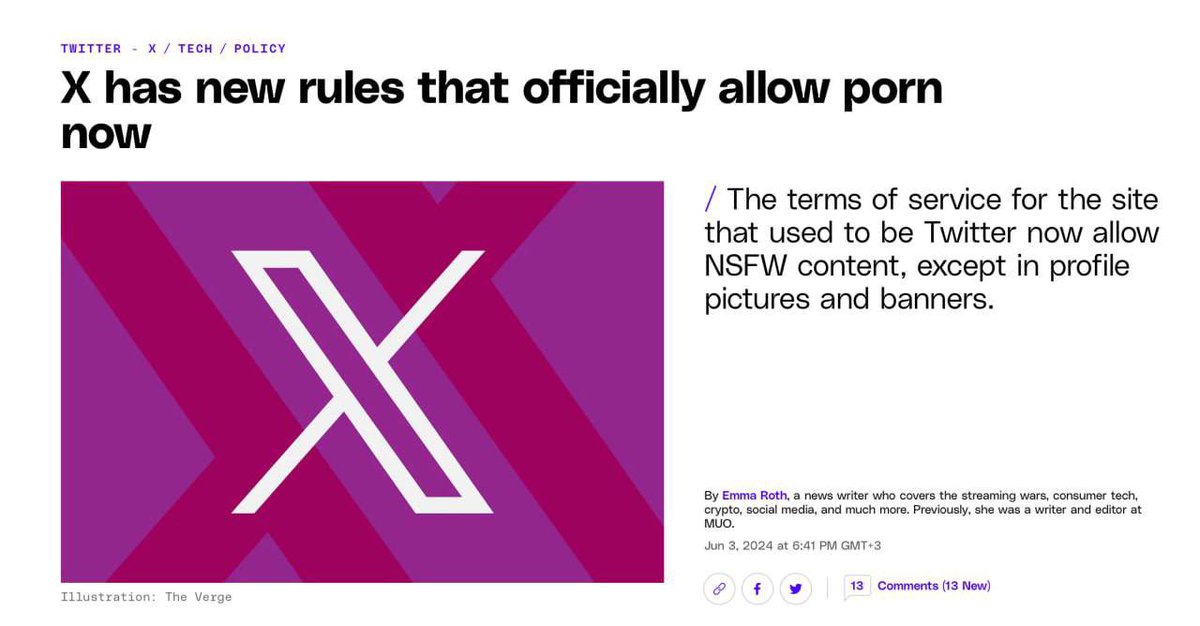 Twitter (X) 已正式允許色情內容的發布， 用戶可以不受限制地創建和觀看任何視頻，只要視頻是在雙方同意的情況下 - 精木发表于 时事 ...