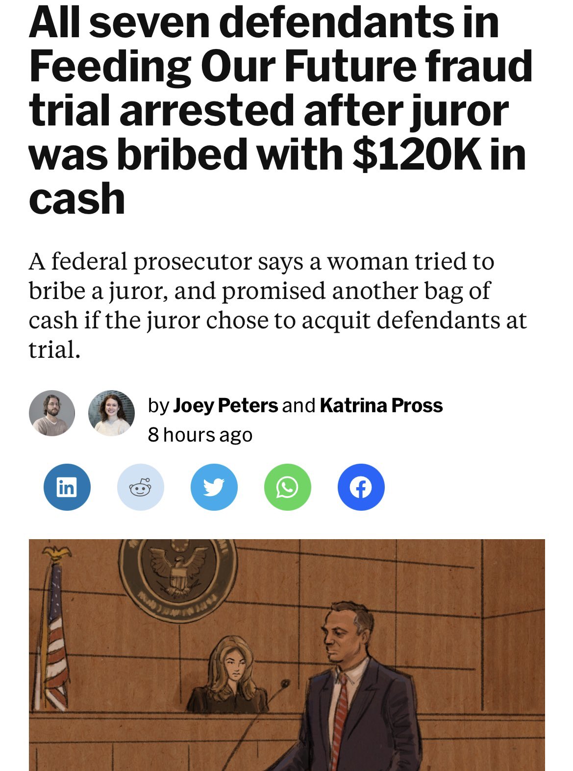 7 Somali Defendants Tried To Bribe Minn Juror With 120k In 250 Mil
