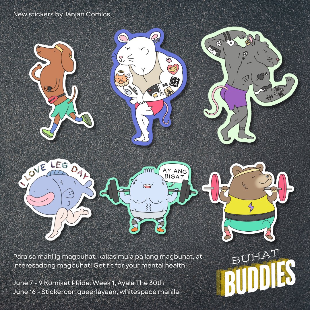 「Buhat buddies stickers available this Ko」|Janjan Comics @ Komiket ...