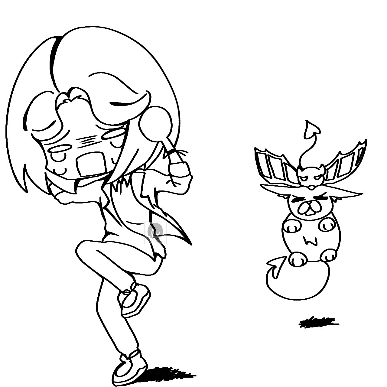 Anime Running Away Chibi