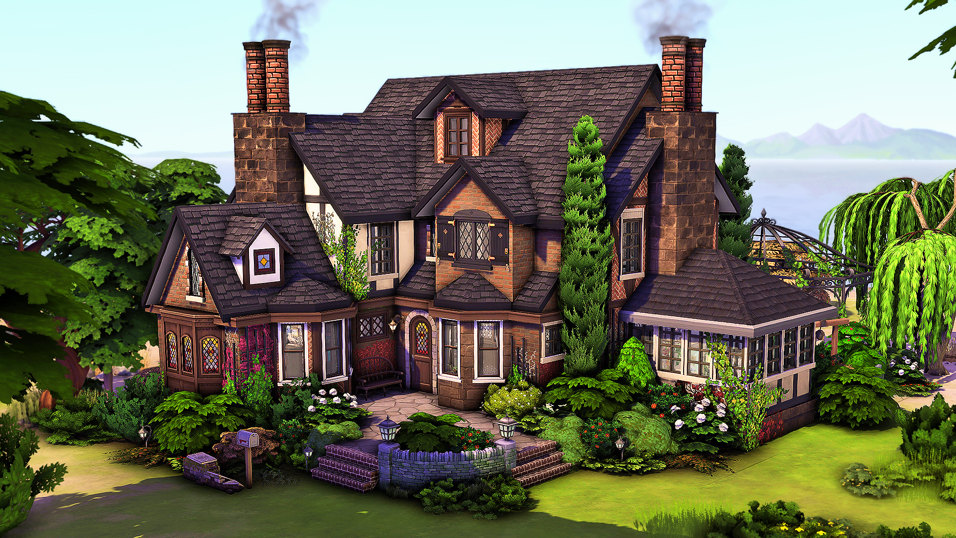 Cartoon English Tudor House