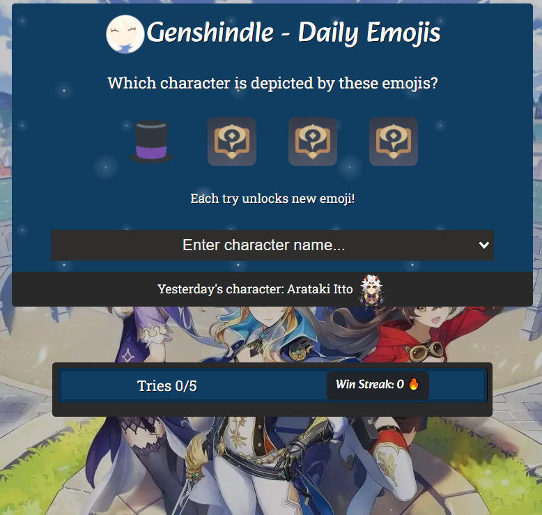 Genshindle - Genshin Impact Guessing Game (@GenshindleWeb) / Posts / X