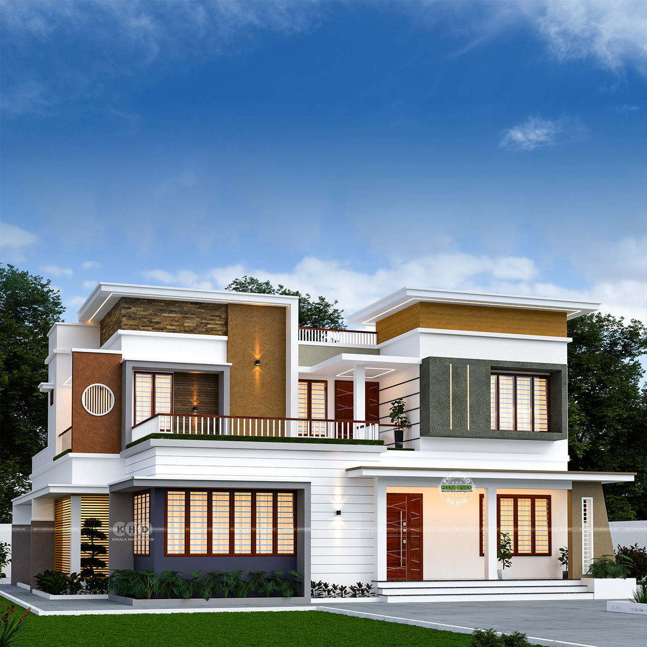 2 Story Flat Roof Homes