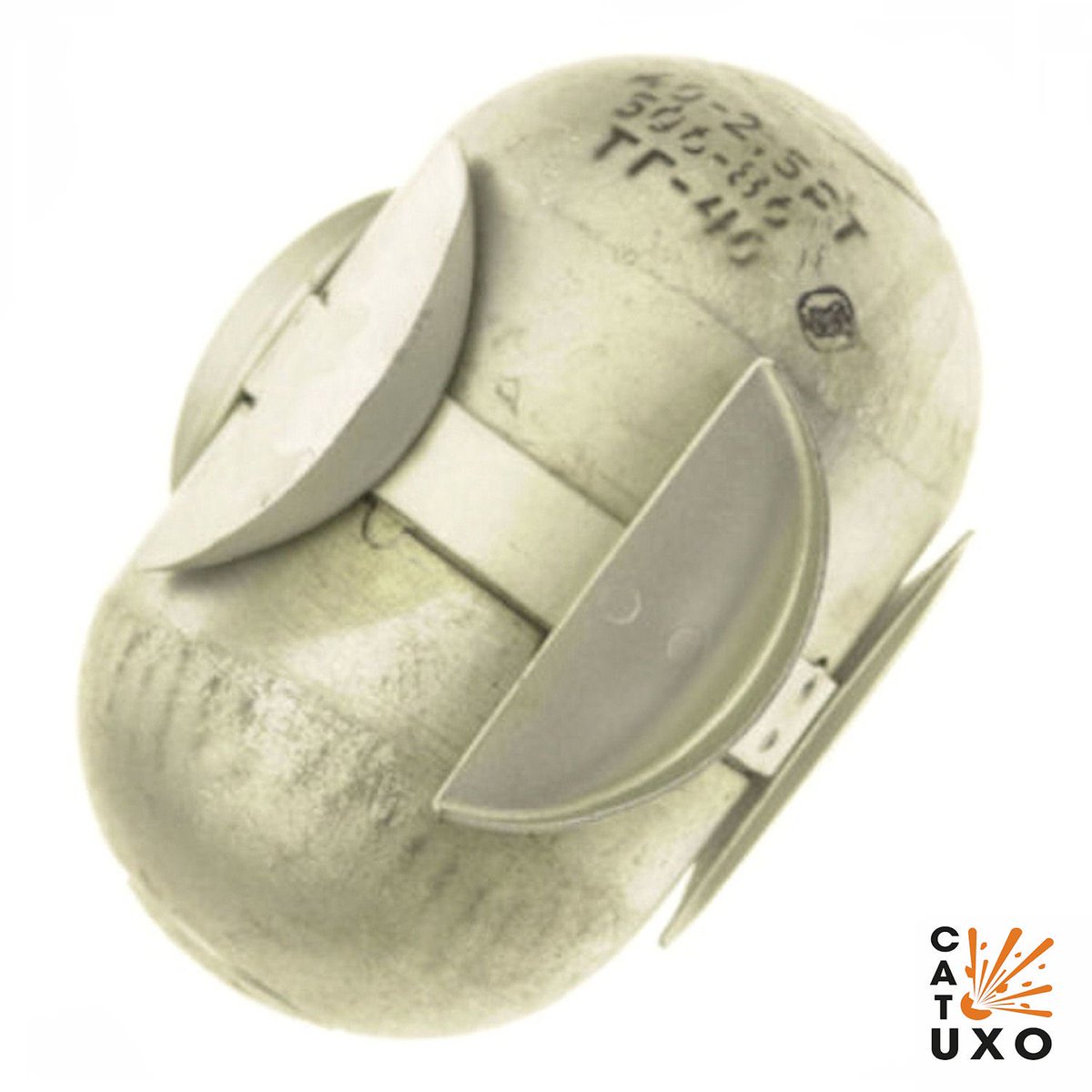 A recovered Ukrainian drone bomb improvised from one half of an old AO ...