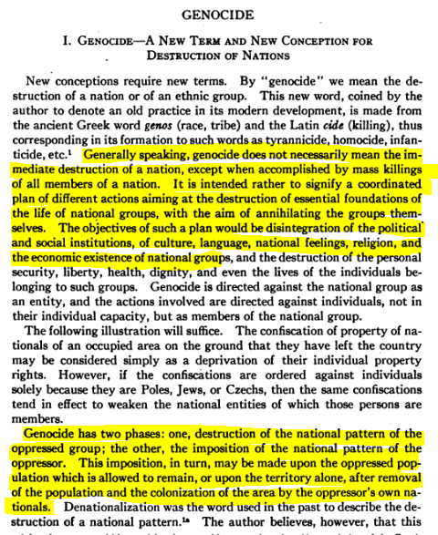 The idea that there can only be a genocide when members of a group are ...