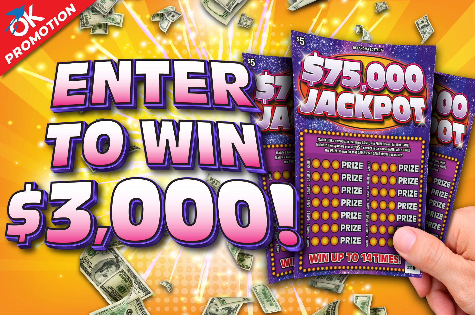 Oklahoma Lottery on X Get your Scratchers now Enter 75 000 Jackpot tickets into your Players Club account by June 16th and be automatically entered to win 3 000 CASH Click to learn