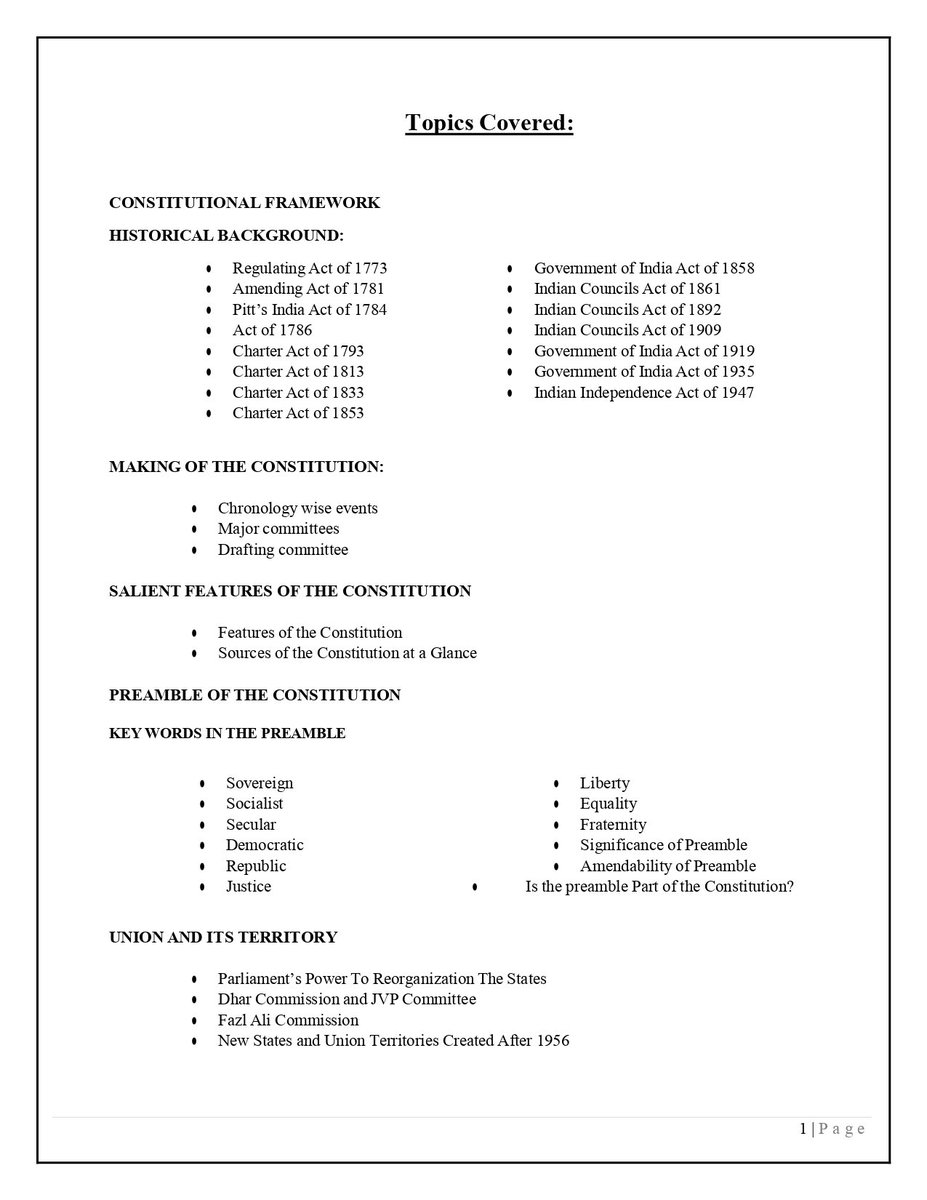 Chapter-Wise Short Notes of Indian Polity 👇 -A Must Bookmark 🔖📑 ...