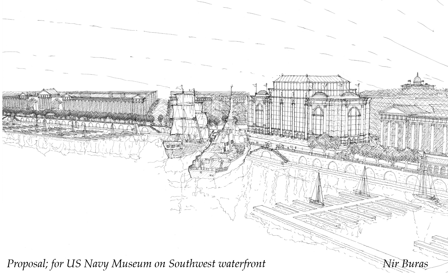 Architectural Line Drawing Symmetrical Design