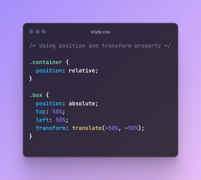 4 ways to Center a div using CSS 🔥 Open this🧵 - Thread from Shefali @Shefali__J - Rattibha