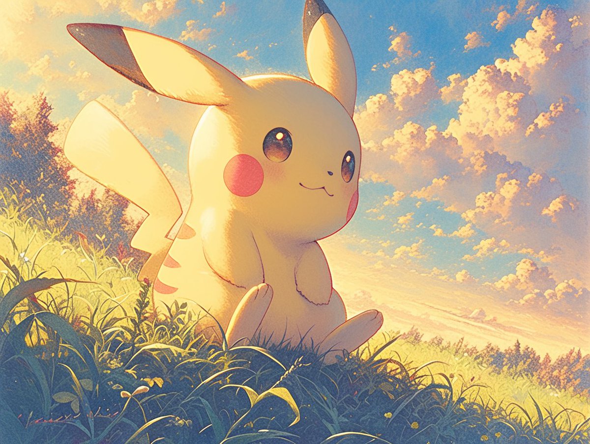 ピカチュウ 「Pikachu taking a break 」|tarteのイラスト