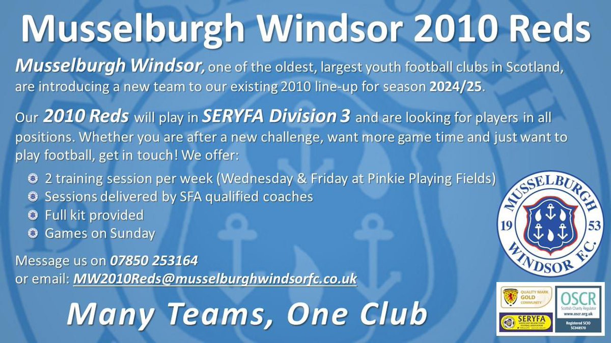 Musselburgh Windsor FC – One of the oldest youth football clubs in ...