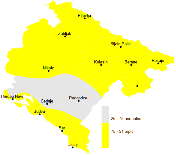 Montenegro Climate Map