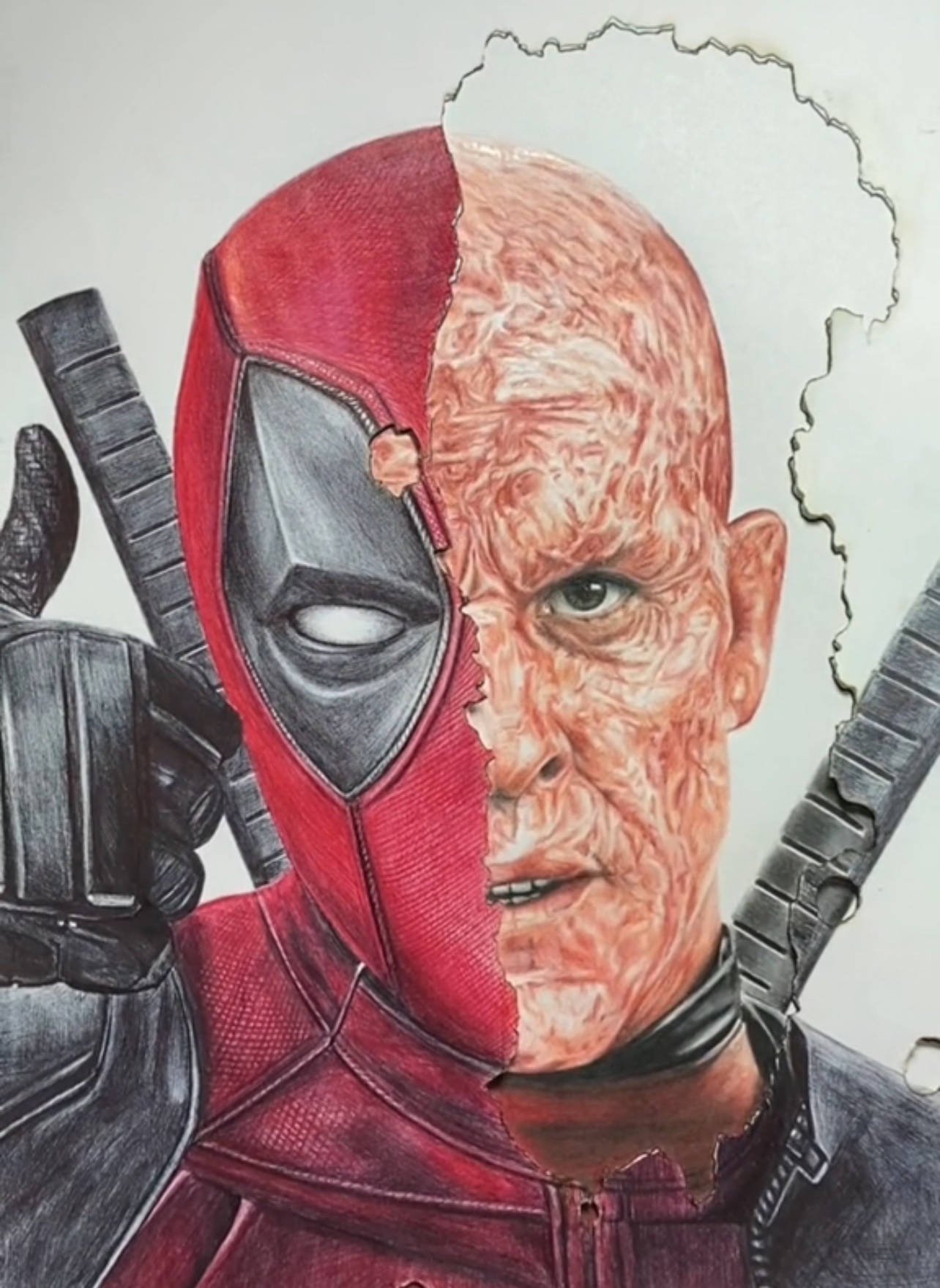 Deadpool Tekening Deadpool Coloring Page And Tracing Page